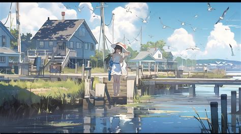 기발한 애니메이션 스타일로 아우터 뱅크 미적 사진 배경 일러스트 및 사진 무료 다운로드 Pngtree