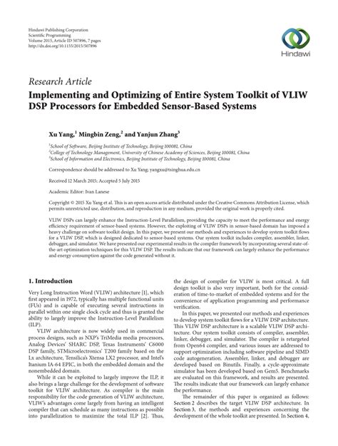 Pdf Implementing And Optimizing Of Entire System Toolkit Of Vliw Dsp