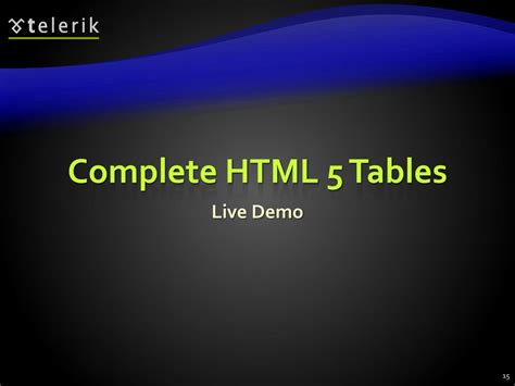 Ppt Html 5 Tables Forms And Frames Powerpoint Presentation Free