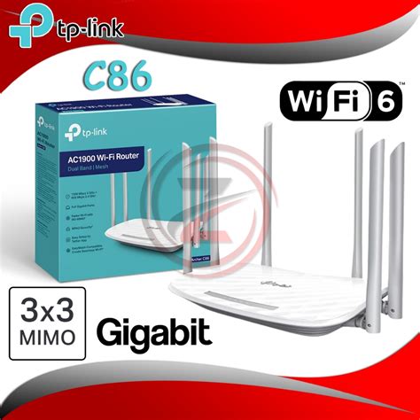 Tp Link Archer C86 AC1900 Wireless MU MIMO Wi Fi Router Mesh 1300mbps Shopee Singapore