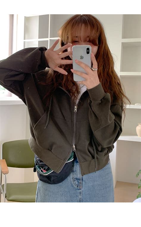 에이비글 8color매일입는☀️ 투웨이 크롭 오버핏 후드집업 봄 세미크롭 맨투맨 후드티 무지 크롭후드