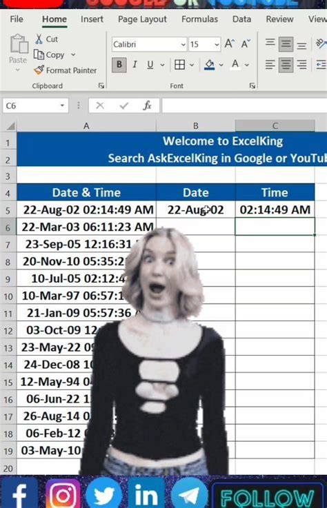 Excel Kings Instagram Post Seperate Date Time Youtube Com C Excelking