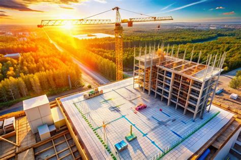 Monitoring Construction Progress Aerial Drone View Of Detailed Project Graphing On A