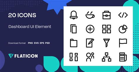 Dashboard UI Element Icon Pack Basic Outline SVG Icons