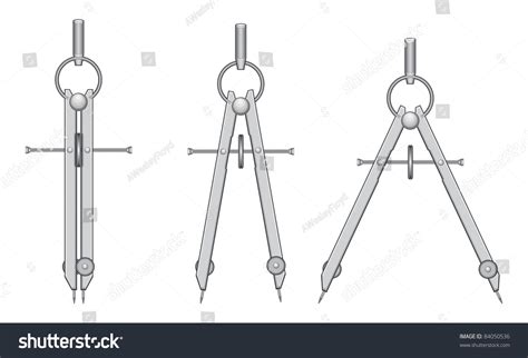 Drawing Compass Illustration Compass Used Drawing Stock Illustration