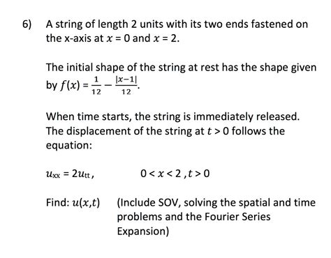 SOLVED A String Of Length Units With Its Two Ends Fastened On The X Axis At X Andx