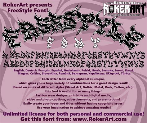 Freestyle Font Rokerart Graphic Art And Fonts