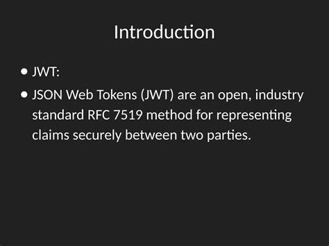 Jwtpresentation To Show How Jwt Is Better Then Session Based