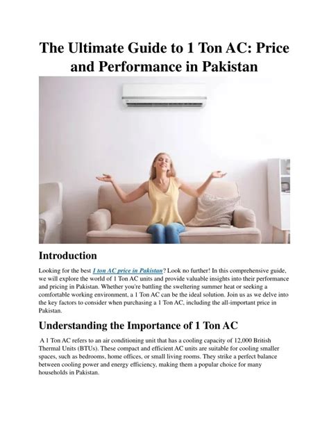 Ppt The Ultimate Guide To Ton Ac Price And Performance In Pakistan Powerpoint Presentation