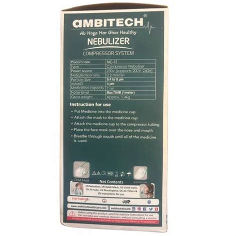 Ambitech Nebulizer Compressor System At ₹ 1799 Piece Nozzle Nebulizer In Chennai Id
