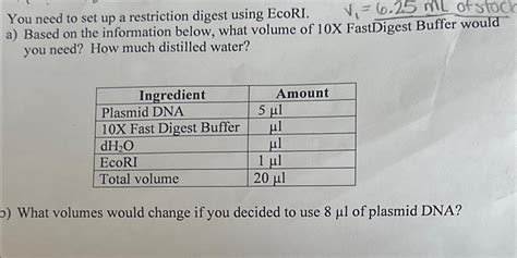 Solved You Need To Set Up A Restriction Digest Using Solved You Need To Set Up A Restriction Digest Using