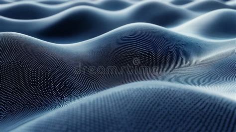 Abstract Blue Digital Wave Background With Glowing Particles Stock Illustration Illustration