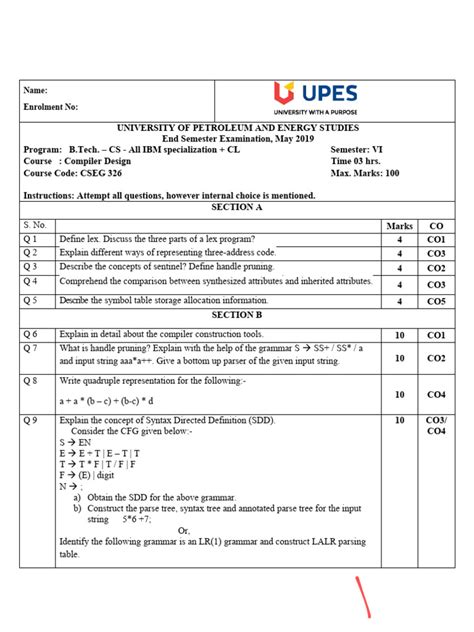 16 E Cseg 326 Compiler Design Updatedcopy Pdf Parsing Syntax Logic