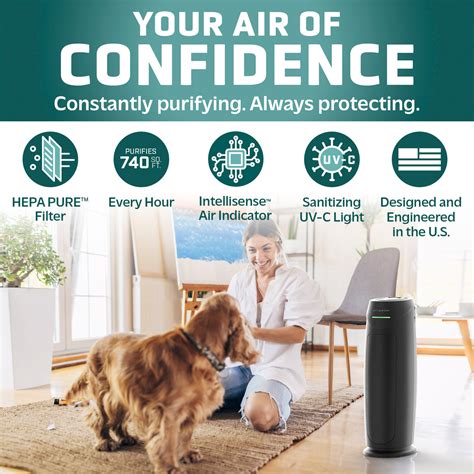Germguardian Ac4880b Air Purifier With Hepa Filter Intellisense Air Q