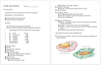 Cell Biology Unit Notes Unit Plans Standards And Curriculum Information