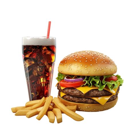 Hamburger And Fries Png