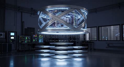Futuristic Science Lab With Advanced Technology And Glowing Lights