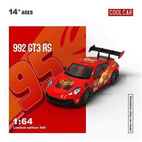 Mô Hình Xe ô Tô Porsche Gt3 Rs Custom Lightning Mcqueen Limited 500pcs