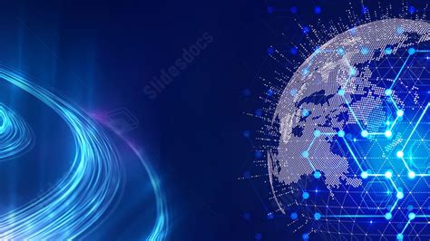 Blue Technology Intelligent Earth Powerpoint Background For Free
