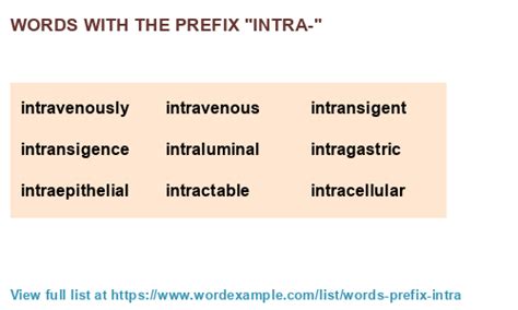 Words With The Prefix Intra 683 Results