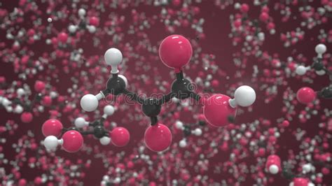 Molecule Of Pyruvic Acid Isolated Molecular Model Looping 3d Animation Or Motion Background