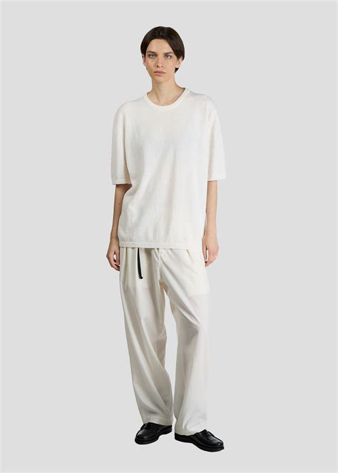 Seven Gauge Bouclet Crewneck Short Sleeve White Seven Gauge