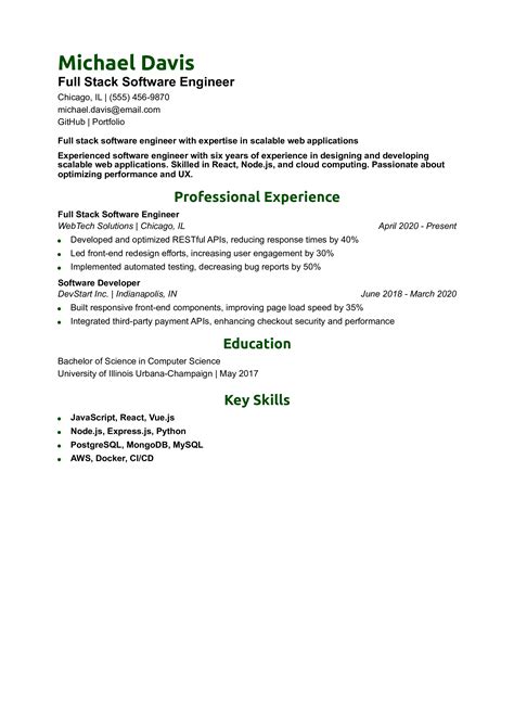 20 Software Engineer Resume Examples And Templates For 2025