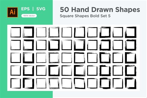 Square Shape Bold 50set V 5 Graphic By Shahsoft · Creative Fabrica