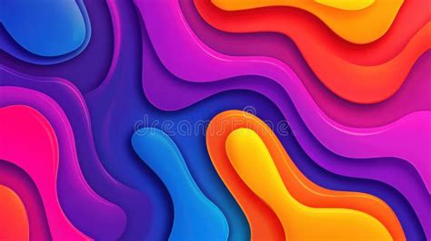 Vibrant Abstract Layers A Colorful Cascade Of Liquid Forms And Textures In Smooth Gradients