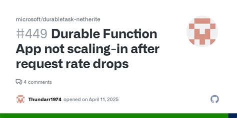 Durable Function App Not Scaling In After Request Rate Drops · Issue