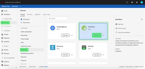 Create A Greenplum Source Connection In The Ui Adobe Experience Platform