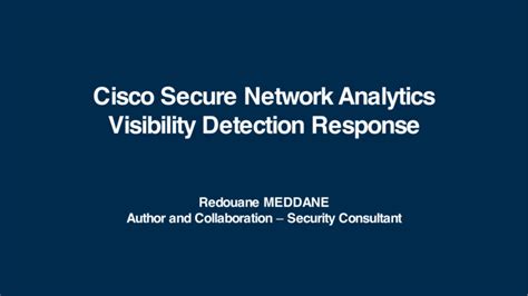 Cisco Secure Network Analytics Stealthwatch Presentation Slides