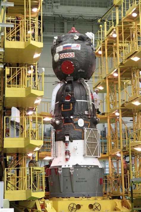 Soyuz Spacecraft Assembly The Orbital Module Is At The Top The Crew