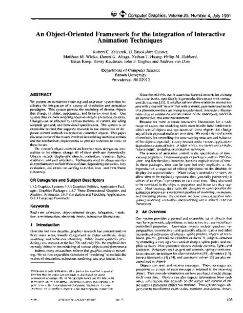 Pdf An Object Oriented Framework For The Integration Of Interactive Animation Techniques