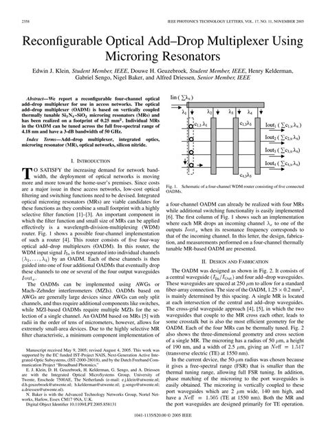 Reconfigurable Optical Add Drop Multiplexer Using Microring