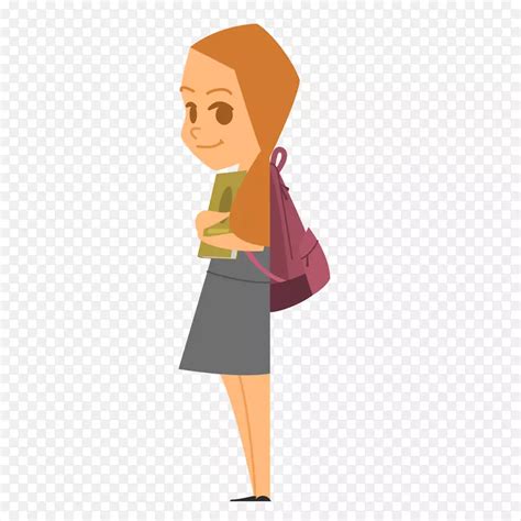 卡通背着书包的女孩矢量图png图片素材下载 图片编号kyvellpq 免抠素材网