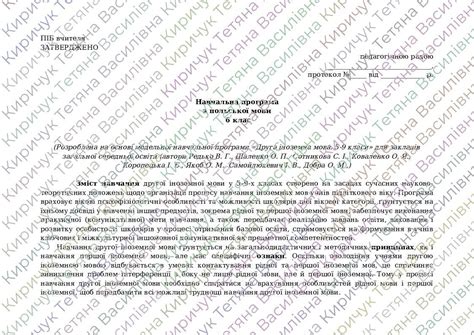 Навчальна програма з польської мови 6 клас НУШ Робоча програма Польська мова