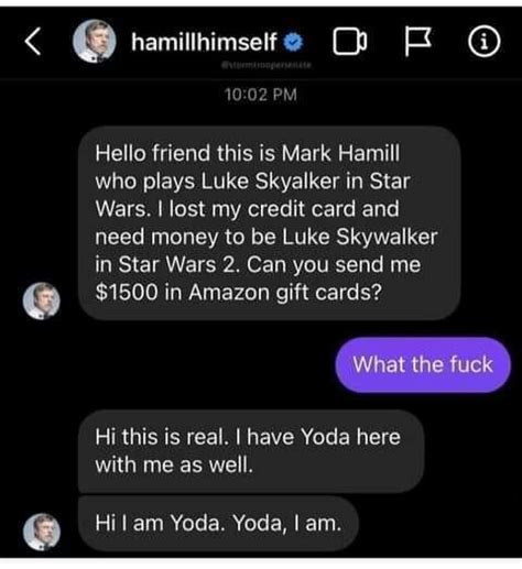 Scam This Is Not Left Me My Wife Has Rstarwarsmemes