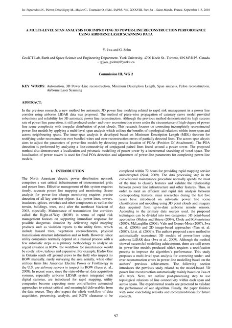 Pdf A Multi Level Span Analysis For Improving 3d Power Line Reconstruction Performance Using