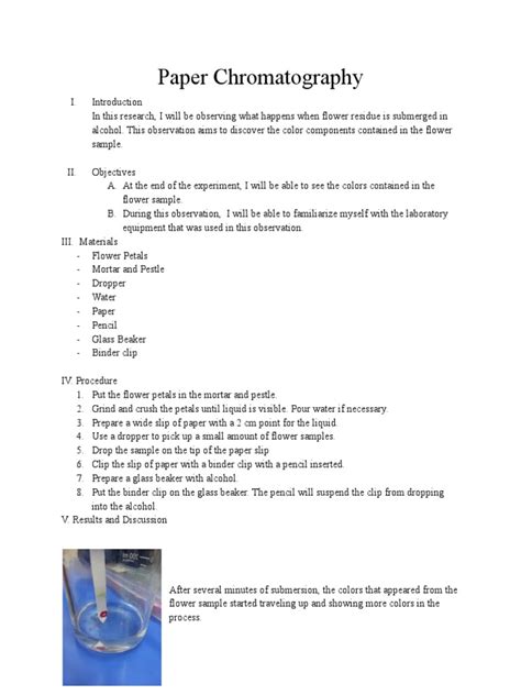 Paper Chromatography Pdf