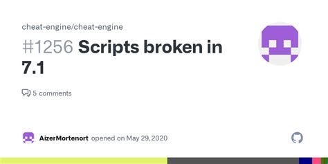 Scripts Broken In 71 · Issue 1256 · Cheat Enginecheat Engine · Github