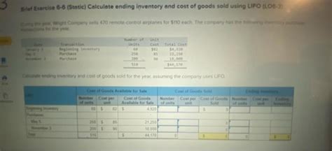 solved brief exercise 6 4 static calculate amounts related