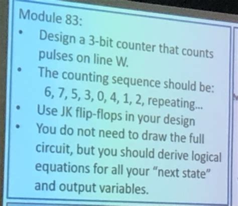 Solved Module 83 Design A 3 Bit Counter That Counts Pulses
