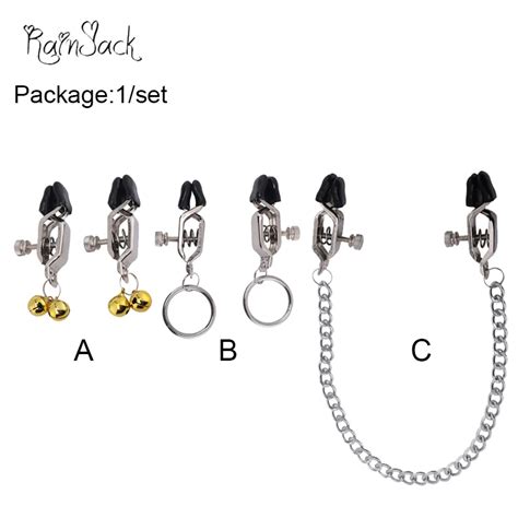 Rainjack 금속 젖꼭지 클램프 유방 음순 클립 Clit 클램프 섹스 장난감 커플 페티쉬 성인 게임 섹스 제품 2 Toys For Couples Sex Toys For