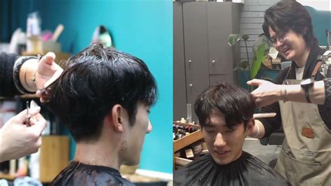 긴얼굴형에 맞춰 커트 다운펌 하는방법 미용실 브이로그 롤플 남자 머리 헤어 스타일링 추천 투블럭 상고 창원 울산 김해 부산 양산 미용실 추천 Youtube