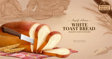 Premium Vector White Toast Bread Ad