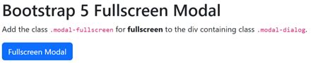 Fullscreen Modal In Bootstrap With Examples