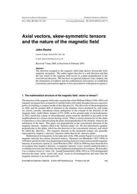 PDF Axial Vectors Skew Symmetric Tensors And The Nature Of Marco Learningsystems Pages