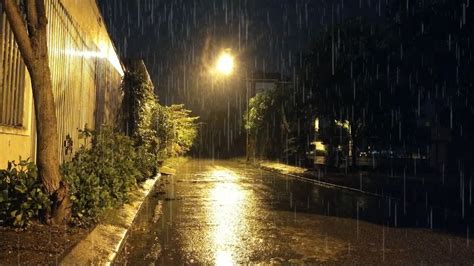 비 내리는 작은 텅 빈 거리의 밤 공간 수면을 위한 백색소음 빗소리 Asmr 불면증 치료 Youtube