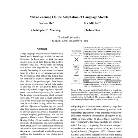 Meta Learning Online Adaptation Of Language Models Acl Anthology